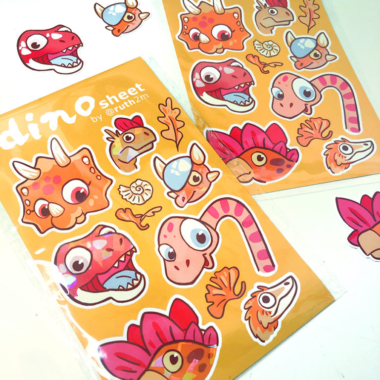 DINO STICKERsheet - ruth2mSHOP